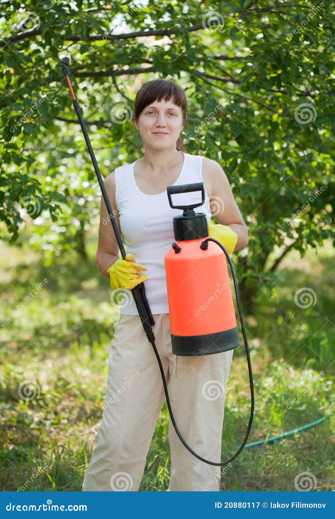 Working Woman with Garden Spray Stock Image - Image of sprayer, growth ...