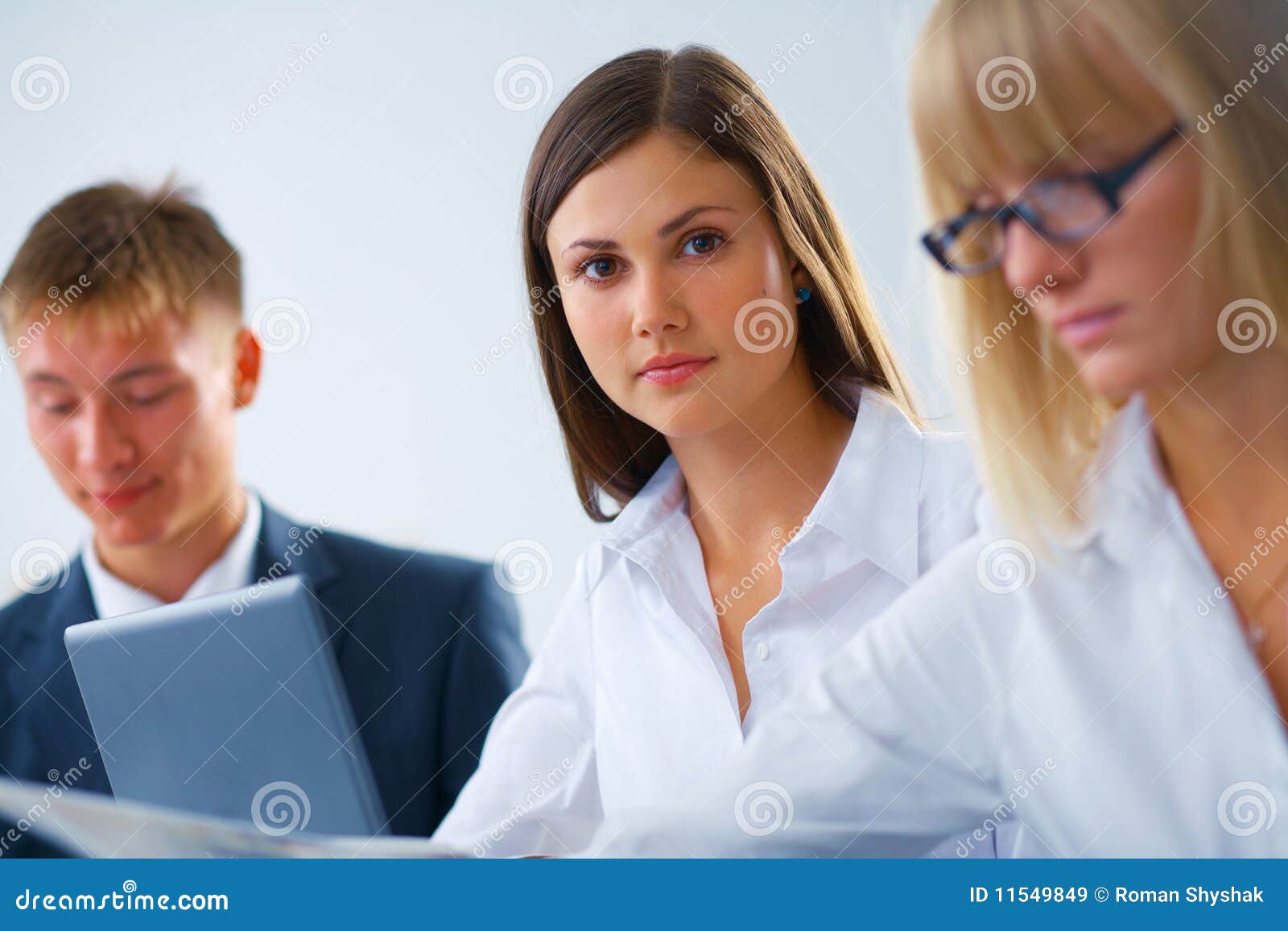 Working Woman with Her Colleagues Stock Image - Image of head ...