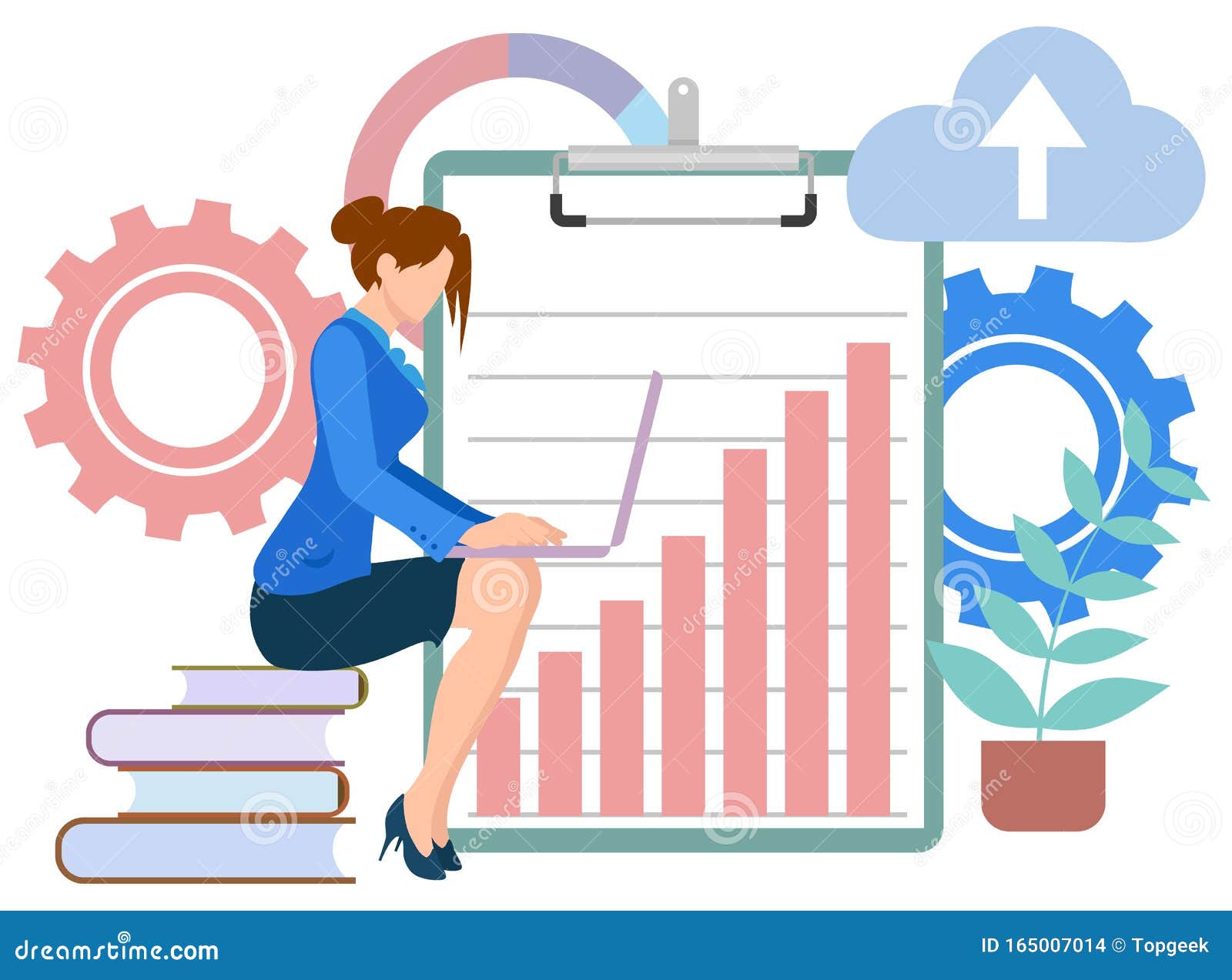 Clipboard And Charts Flat Icon. Round Colorful Button, Financial ... Clipboard And Charts Flat Icon. Round Colorful Button, Financial ...