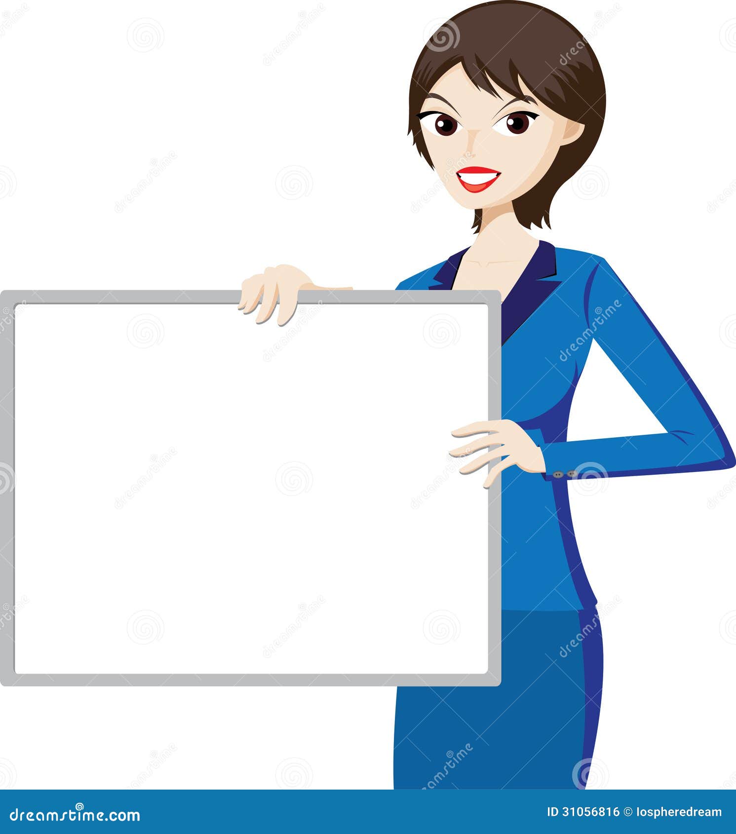 Working Woman Presentation with Whiteboard Stock Vector - Illustration ...
