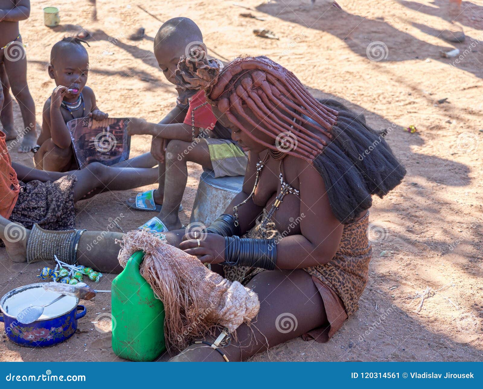 Working Woman Tribe Himba,, North Namibia Editorial Photo - Image of ...