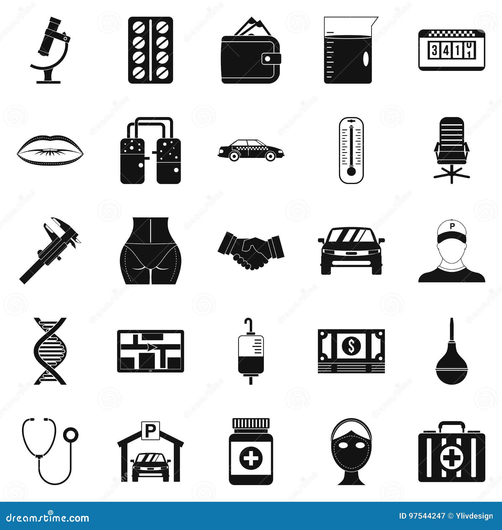 Working Year Icons Set, Simple Style Stock Vector - Illustration of ...