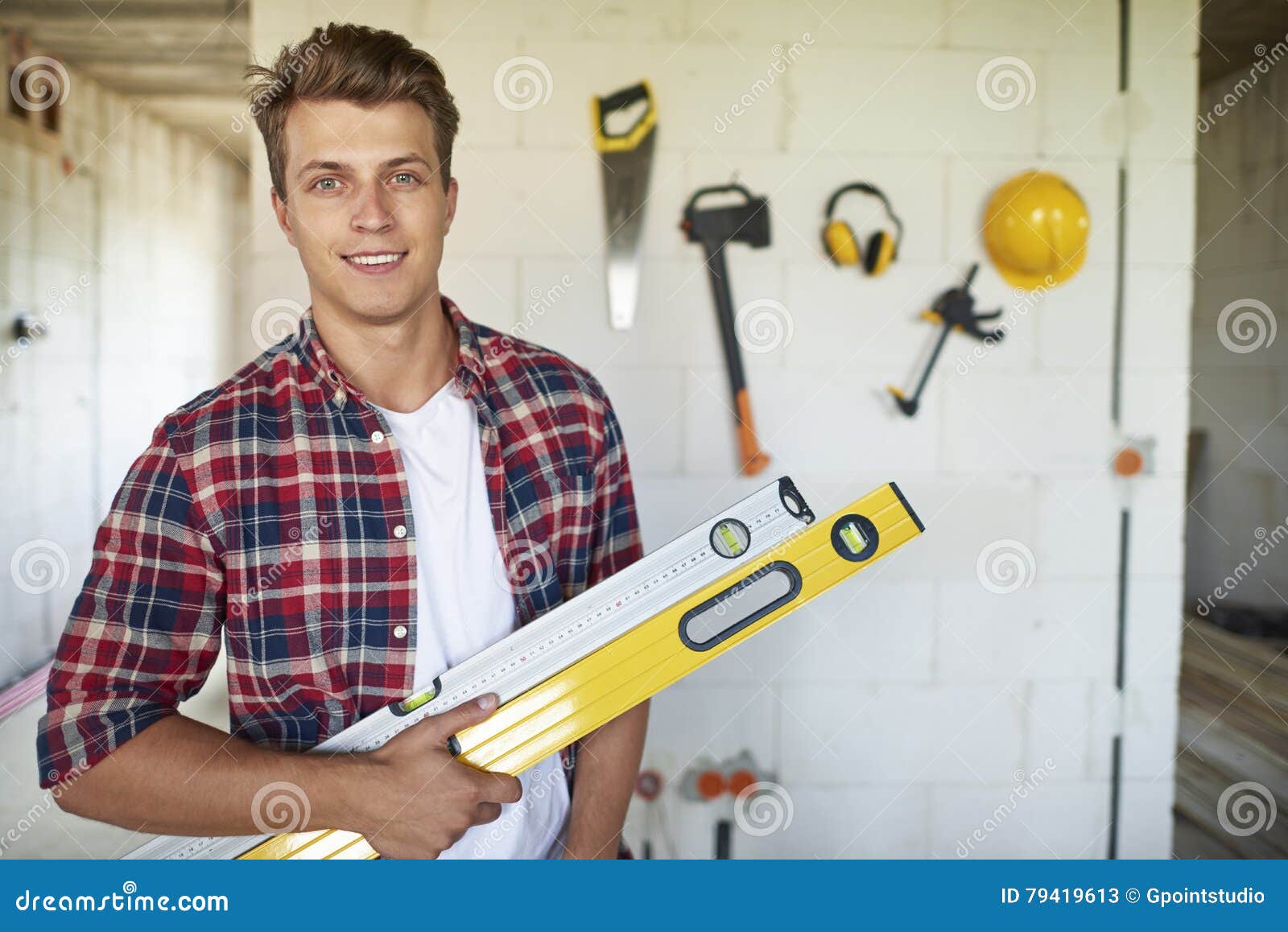 Working young man stock image. Image of profession, standing - 79419613