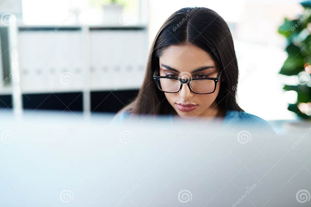 Working with Zero Distractions. a Young Businesswoman Working on a ...