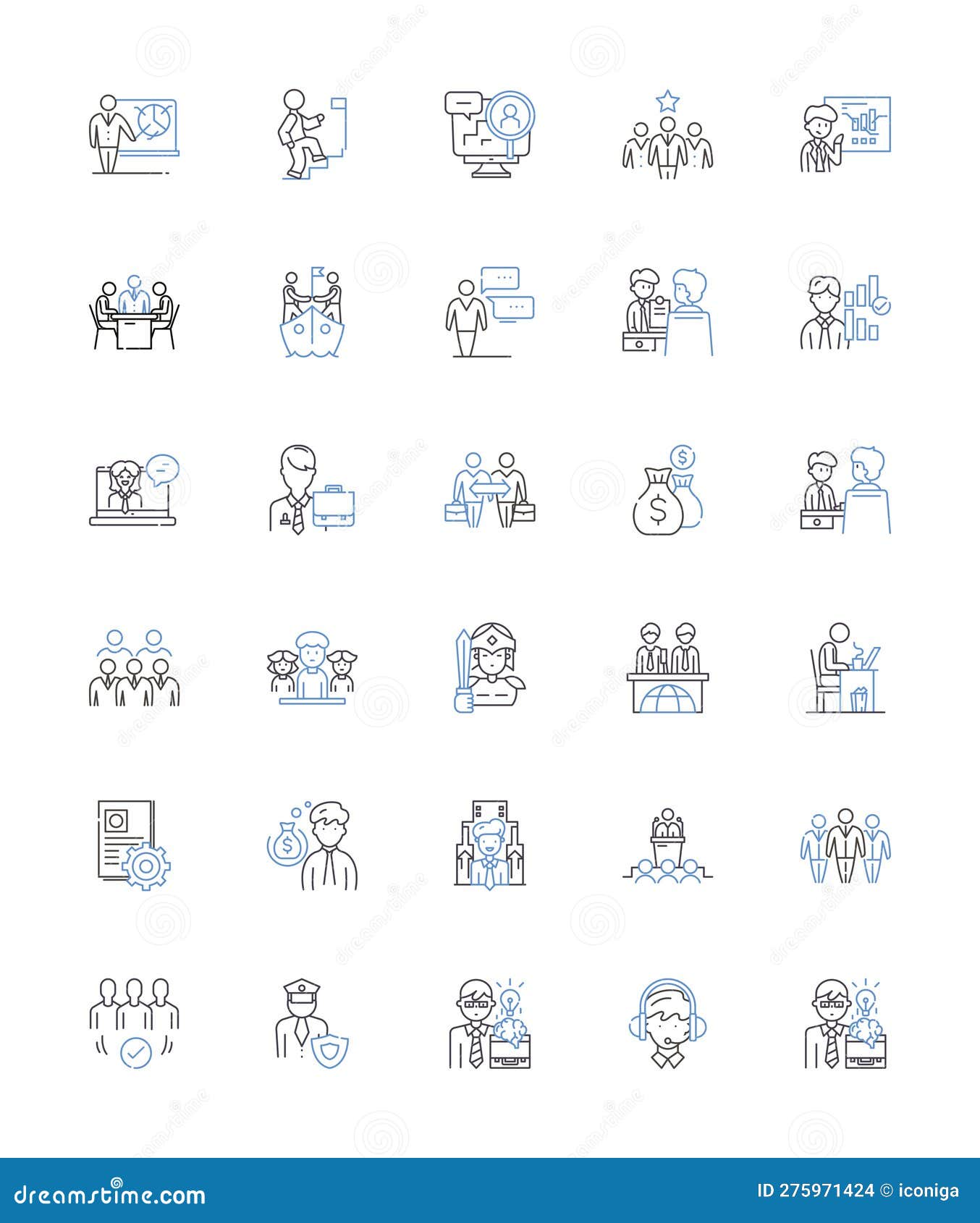 Workload Management Line Icons Collection. Prioritization, Delegation ...