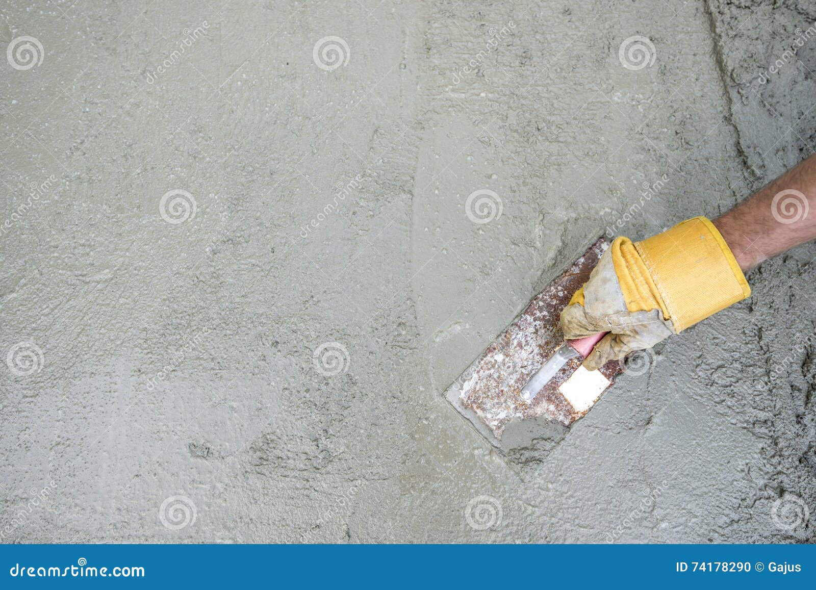 Workman or Builder Doing Plastering Stock Photo - Image of tool, work ...
