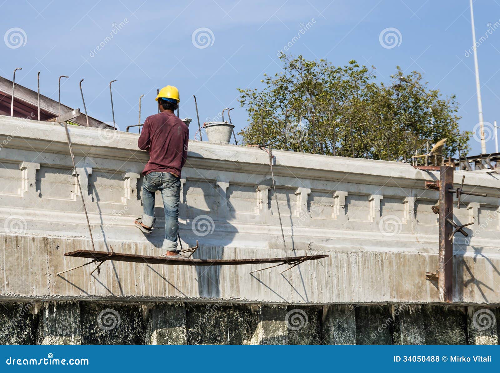 Workman In A Dangerous Situation Royalty Free Stock Photos - Image ...