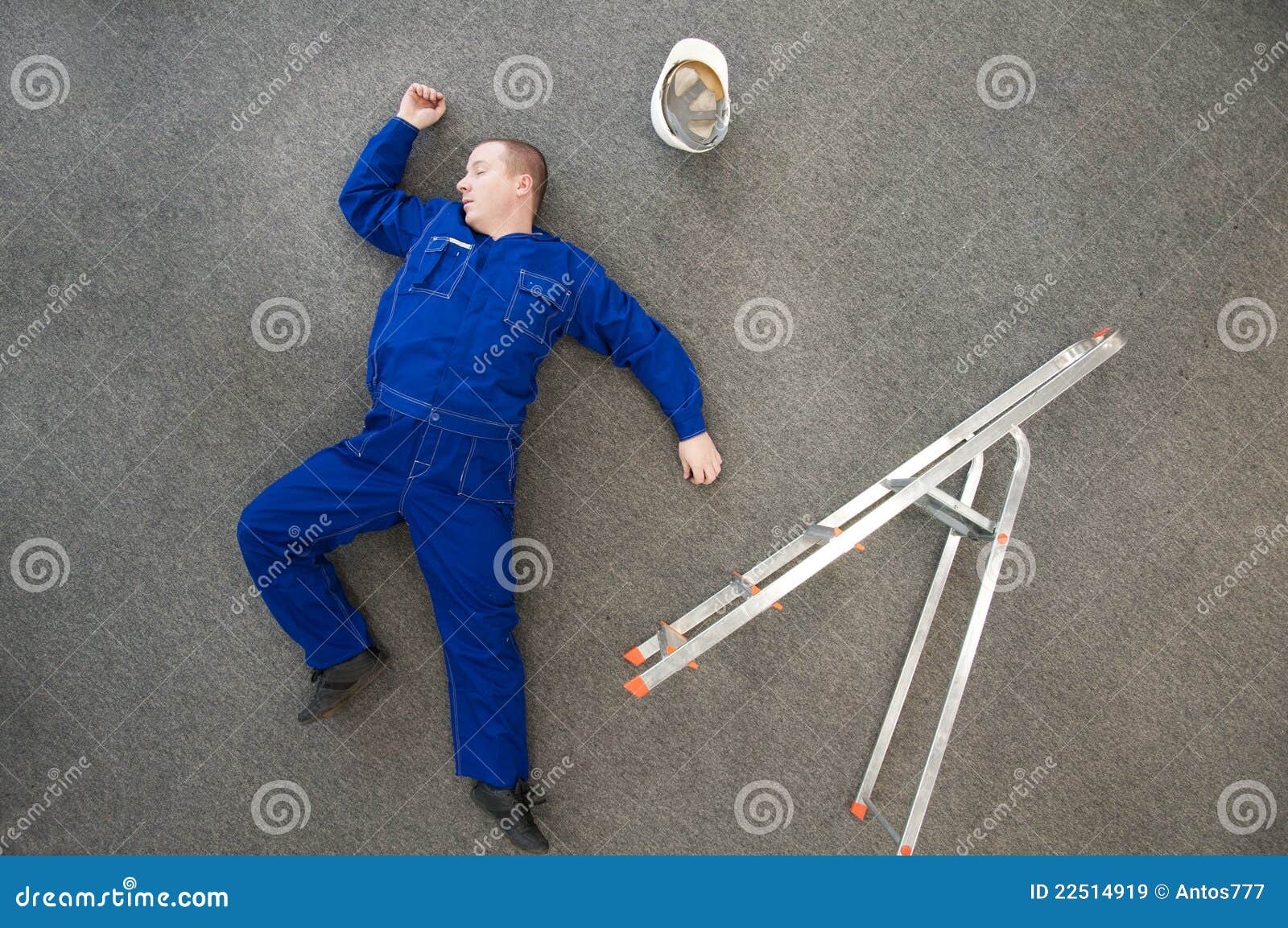 Workman On Ladder At Job Royalty-Free Stock Photo | CartoonDealer.com ...