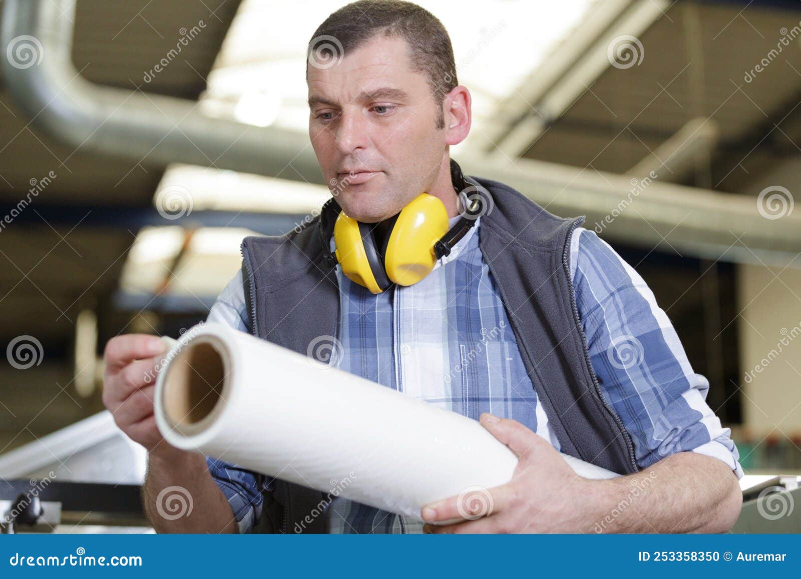 Workman Feeling Texture Material on Roll Stock Photo - Image of ...