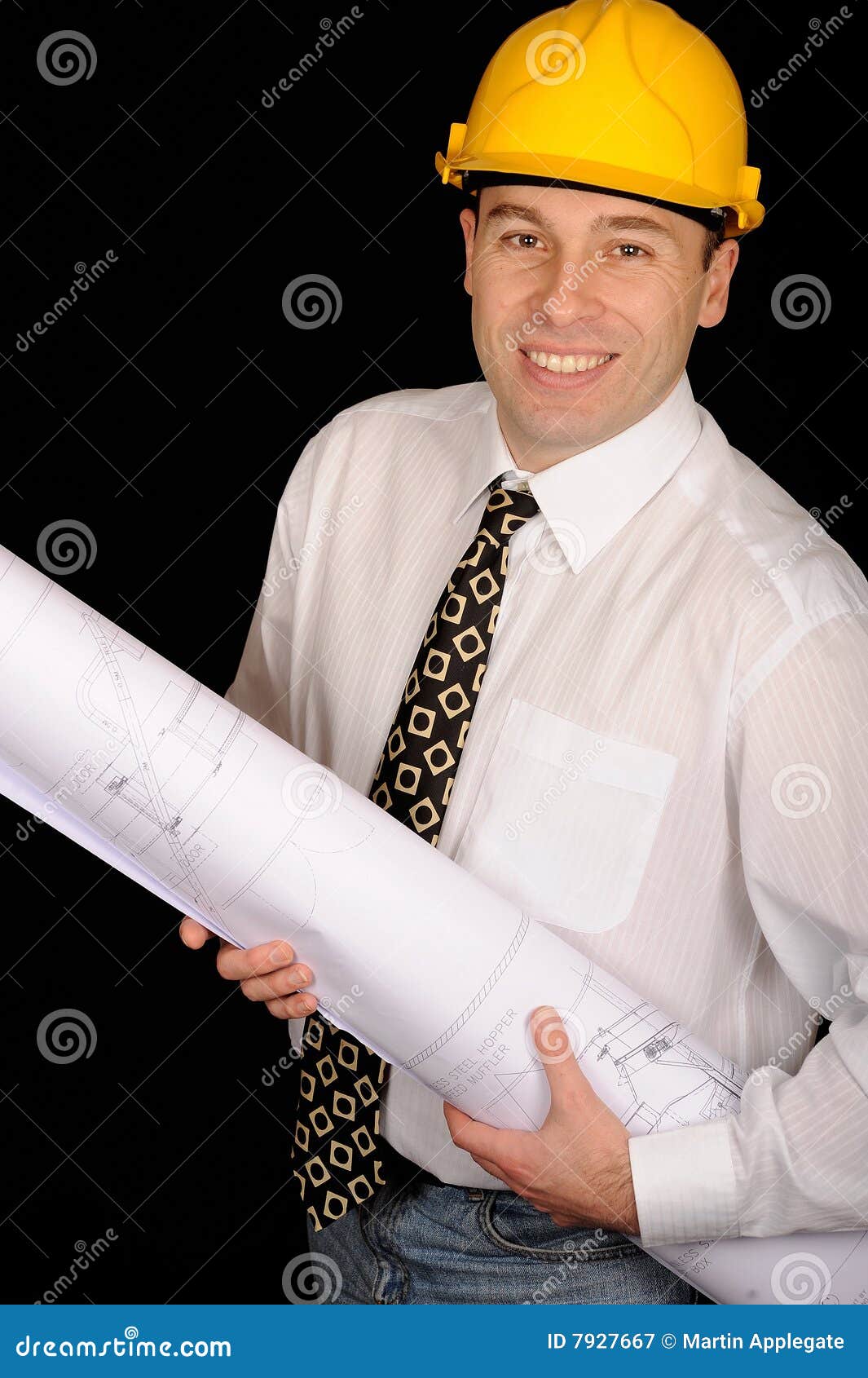 Workman in hardhat stock image. Image of joyful, yellow - 7927667