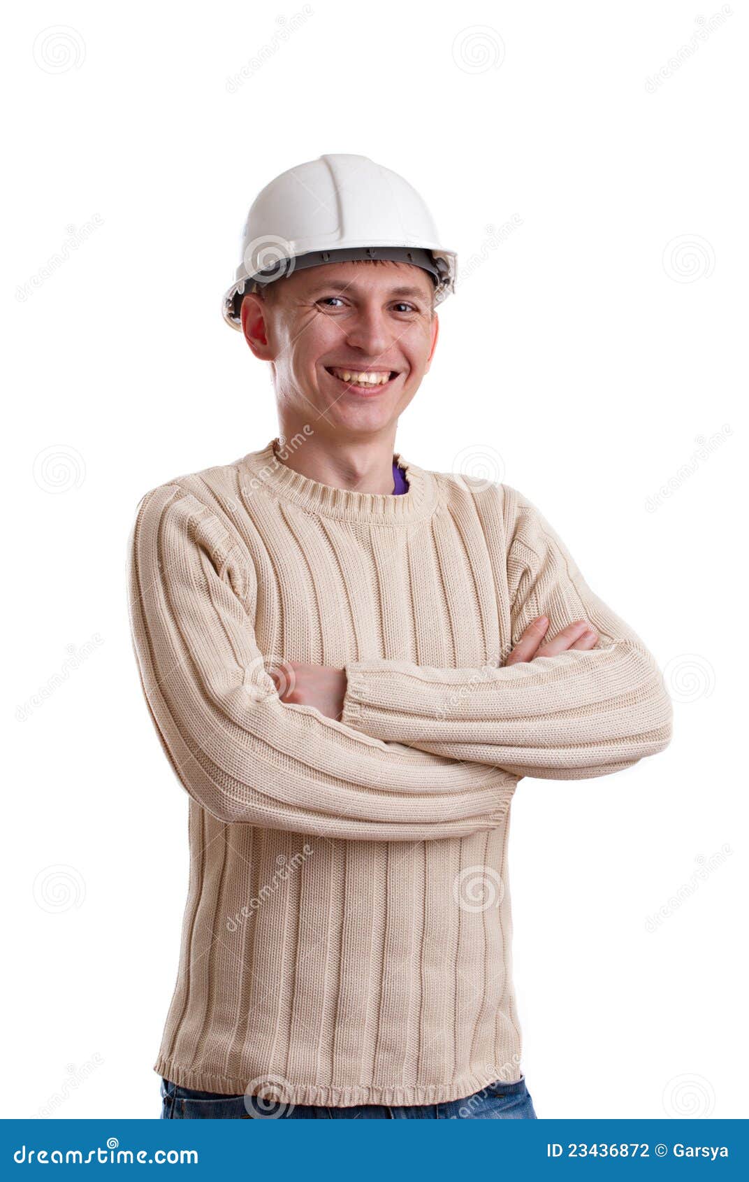 Workman in helmet stock photo. Image of industrial, person - 23436872