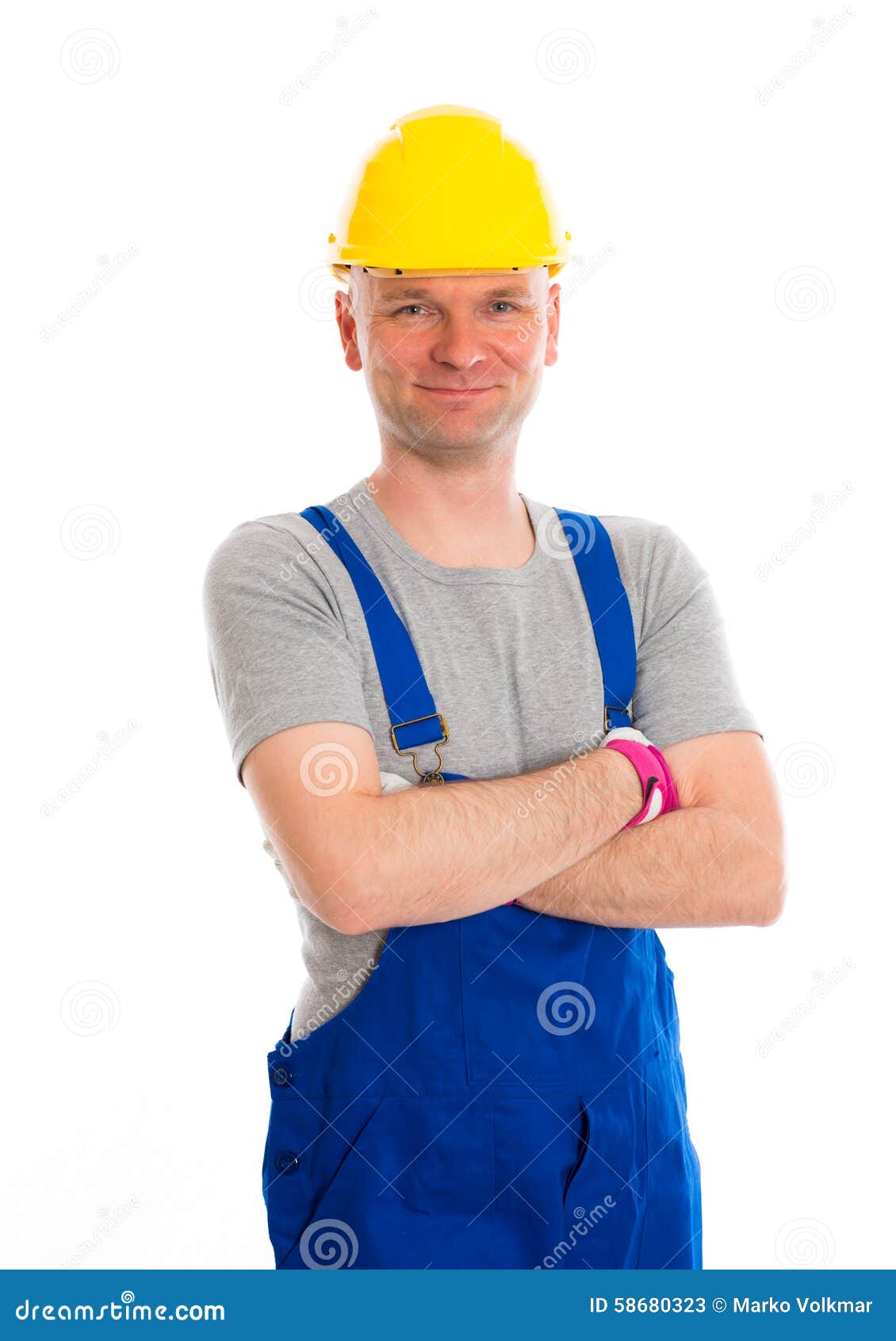 Workman with helmet stock image. Image of employee, protective - 58680323