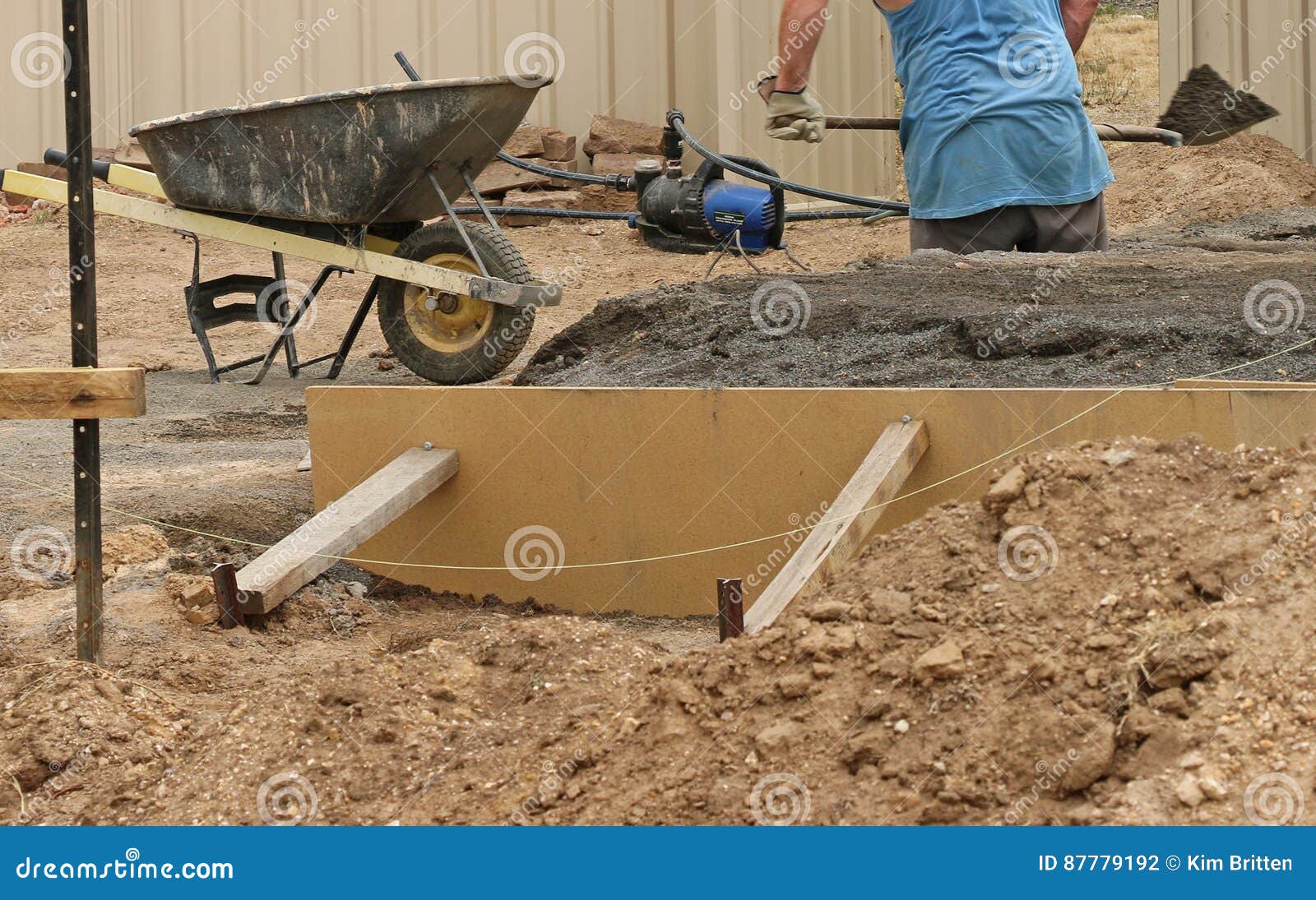 Workman Labouring at a Building Site Stock Photo - Image of digging ...