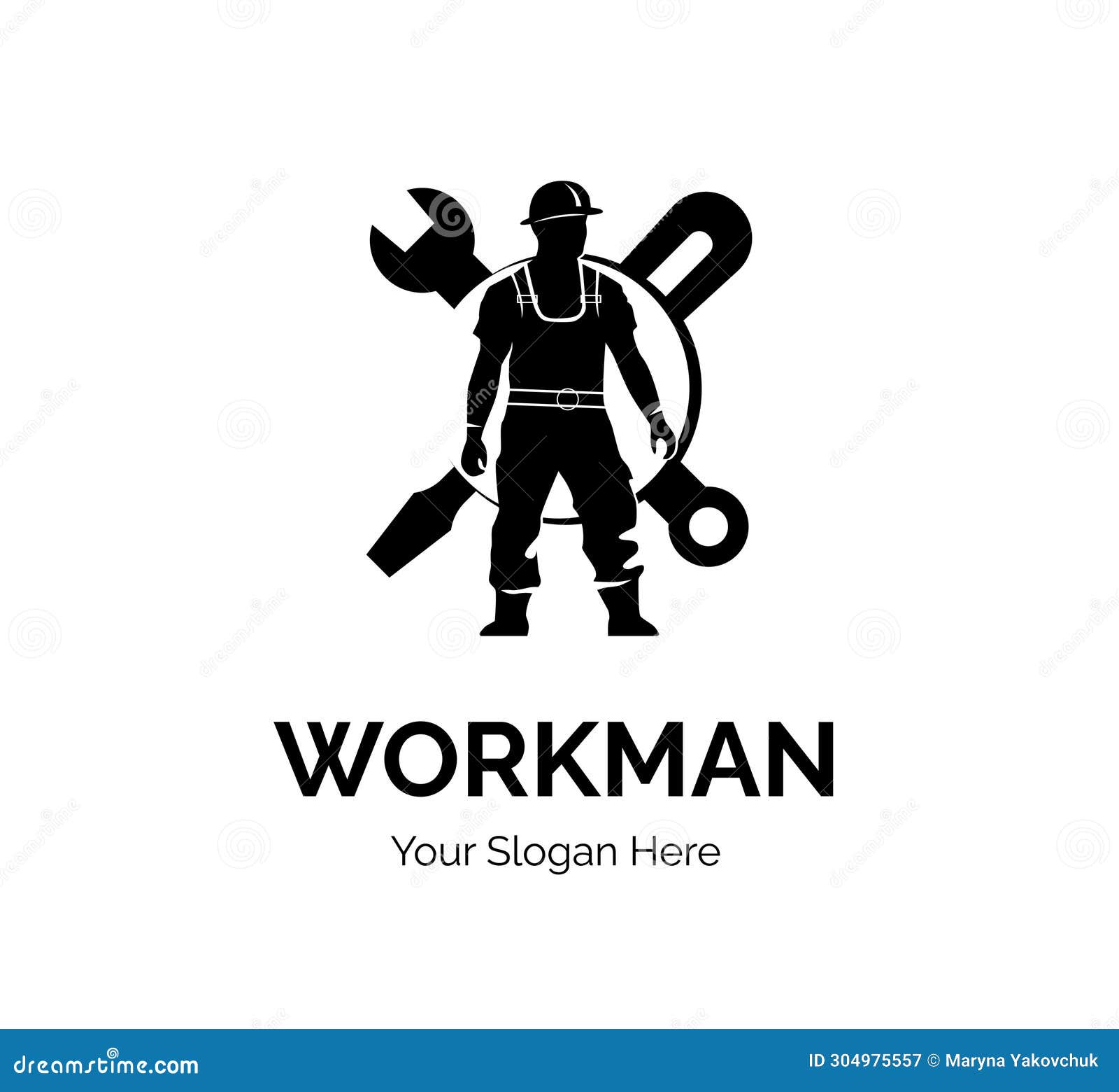 The workman logo black stock vector. Illustration of brand - 304975557