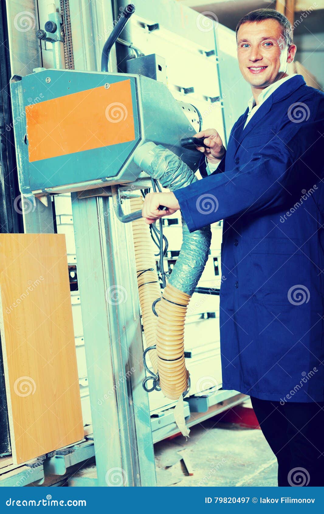 Workman Operating Automatic Machinery Stock Image - Image of ...
