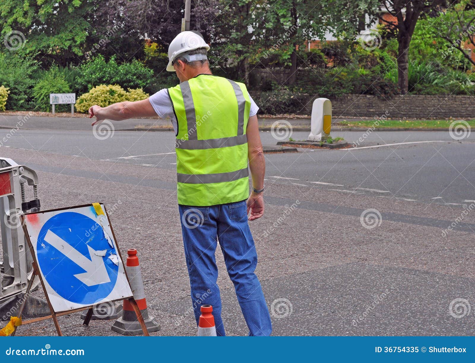 Workman With Road Hatches Stock Image | CartoonDealer.com #131228977