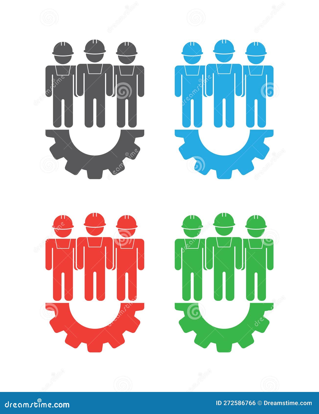Workman teamwork icon stock vector. Illustration of hardhat - 272586766