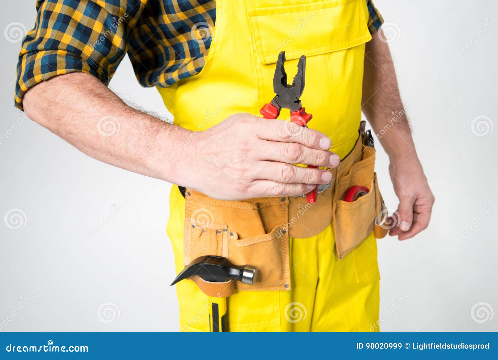Workman with tool belt stock image. Image of engineering - 90020999