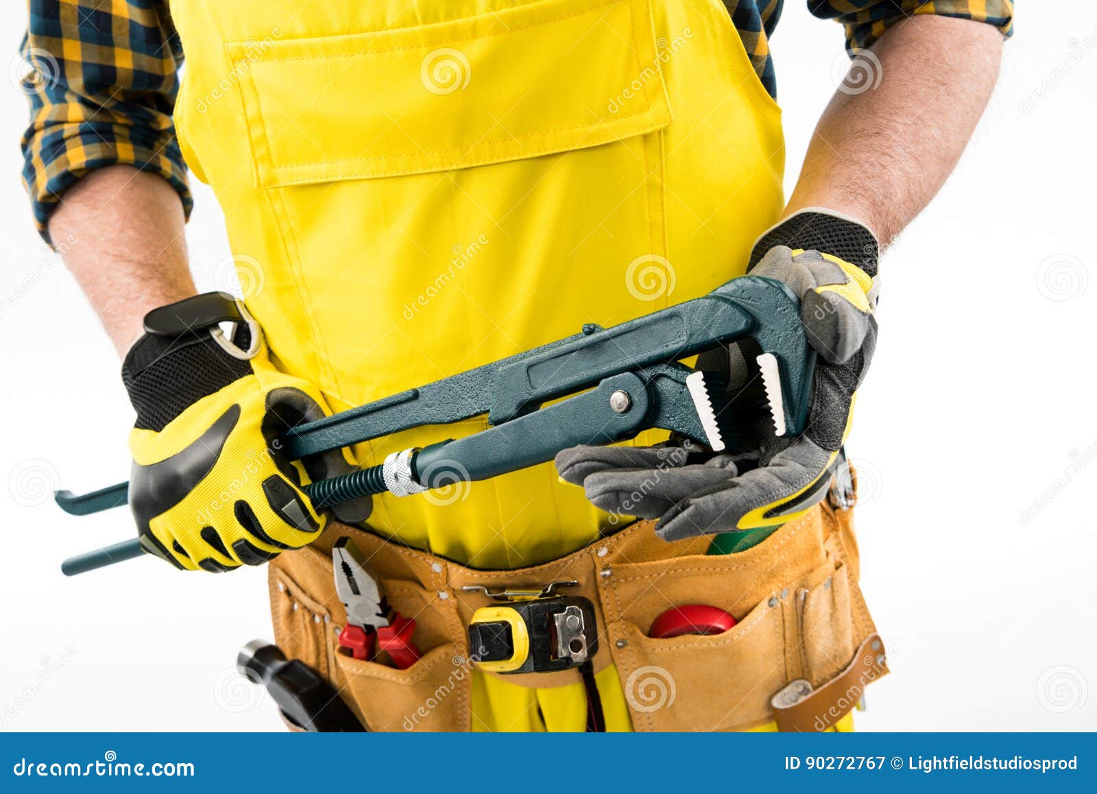Workman with tool belt stock image. Image of laborer - 90272767