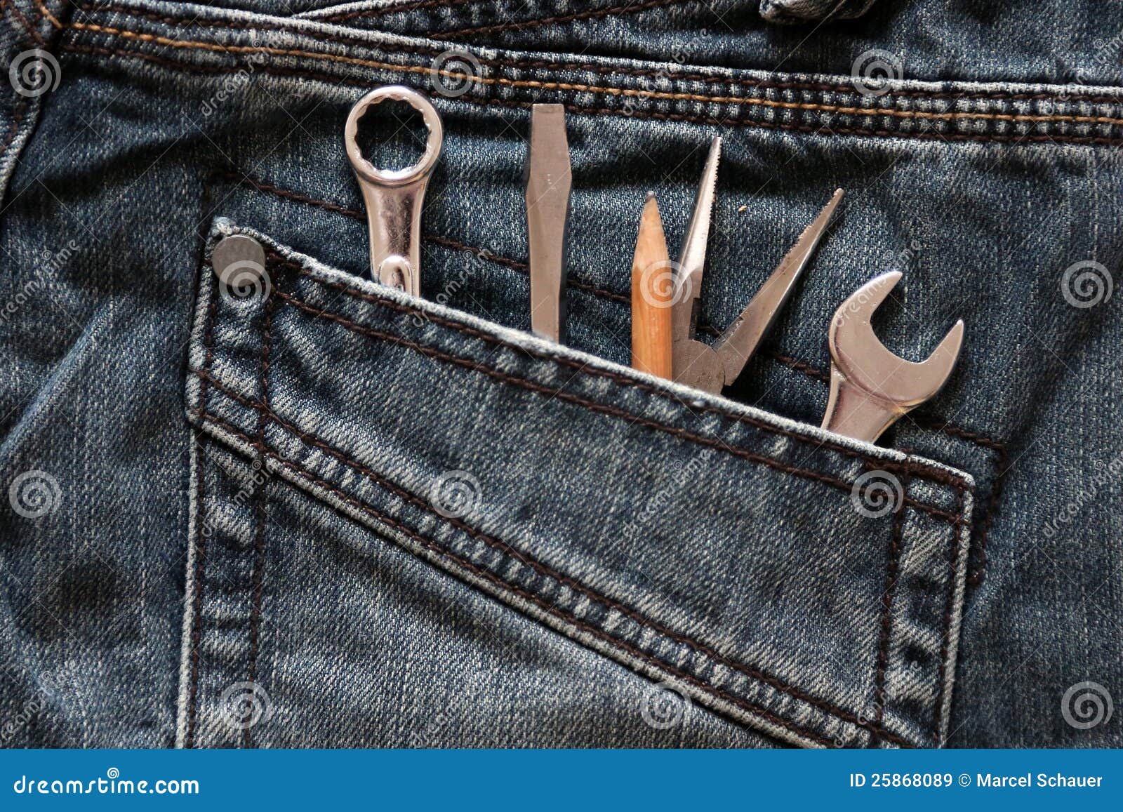 Workman tools stock image. Image of mechanic, denim, pants - 25868089