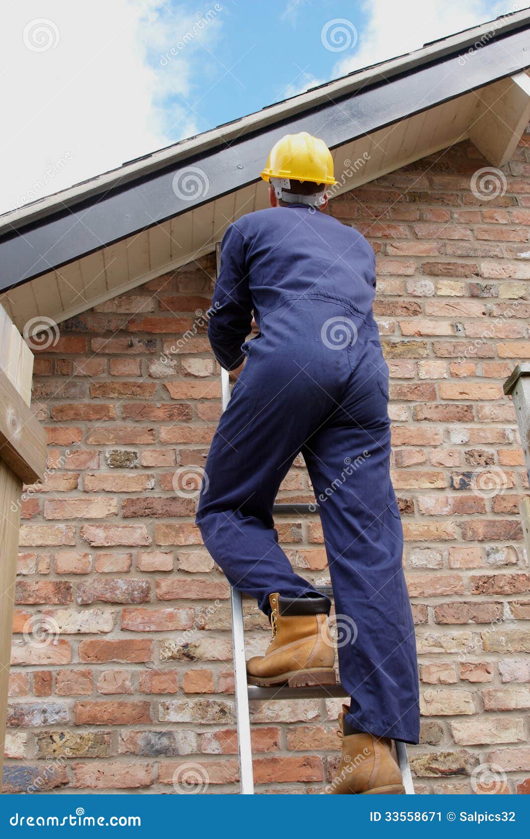 Workman Up A Ladder Royalty-Free Stock Photography | CartoonDealer.com ...