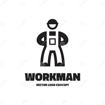 Workman - Vector Logo Template Illustration. Worker Sign Concept. Human ...