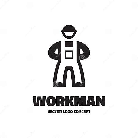 Workman - Vector Logo Template Illustration. Worker Sign Concept. Human ...