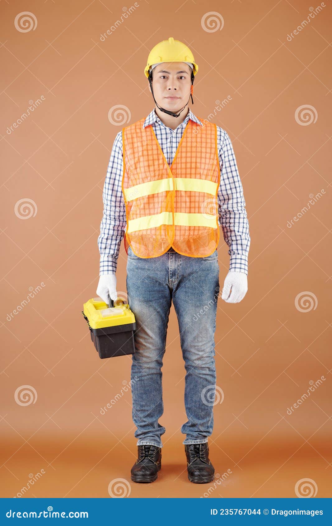 Workman Carrying Toolbox stock photo. Image of mechanic - 235767044