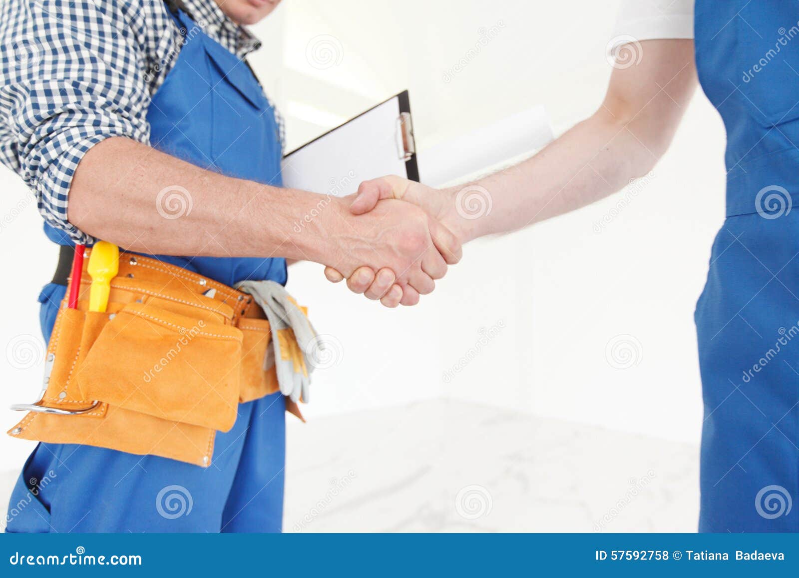 Workmen handshake stock photo. Image of agreement, people - 57592758