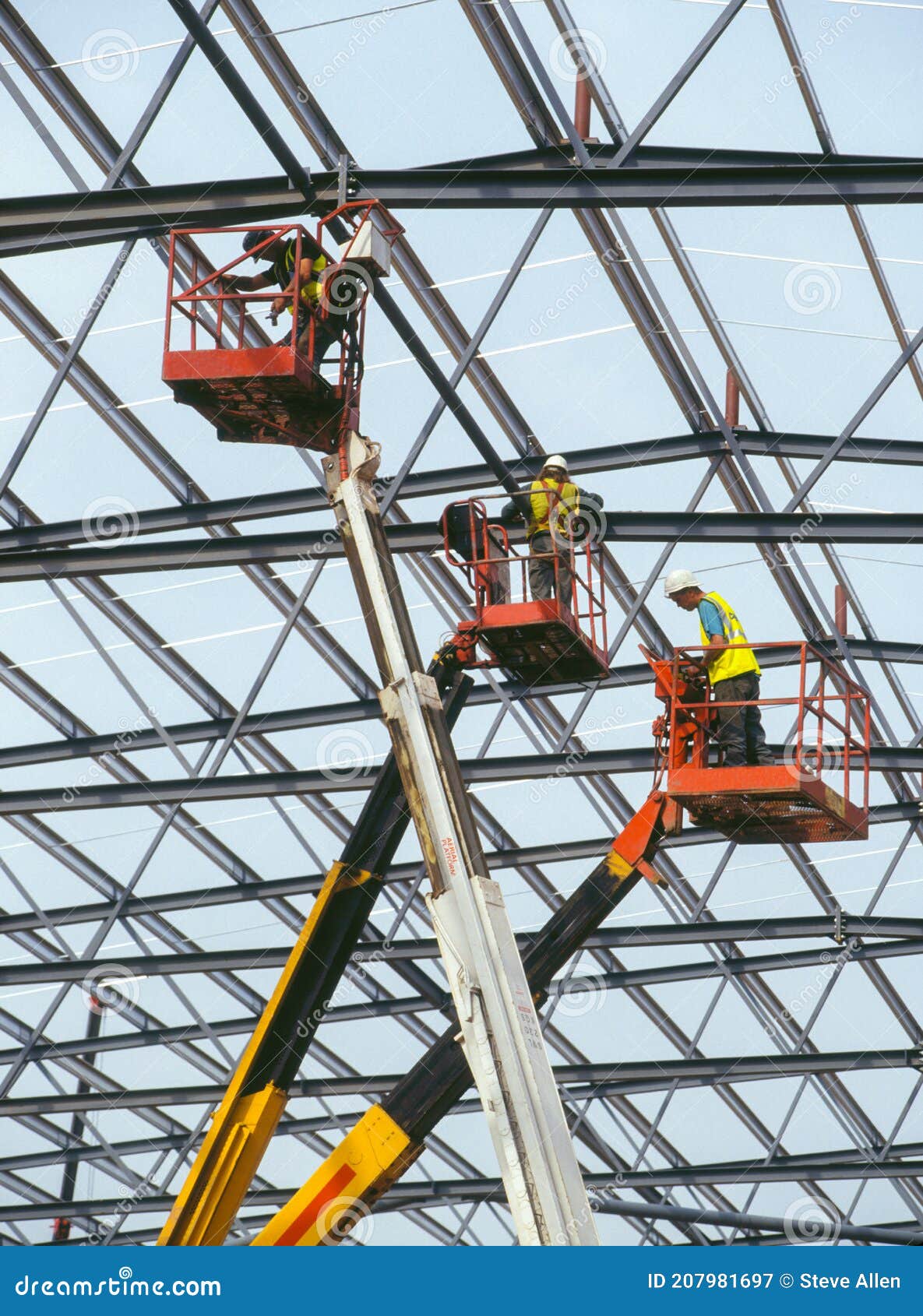 Workmen on High Level Hydraulic Platforms Editorial Photography - Image ...