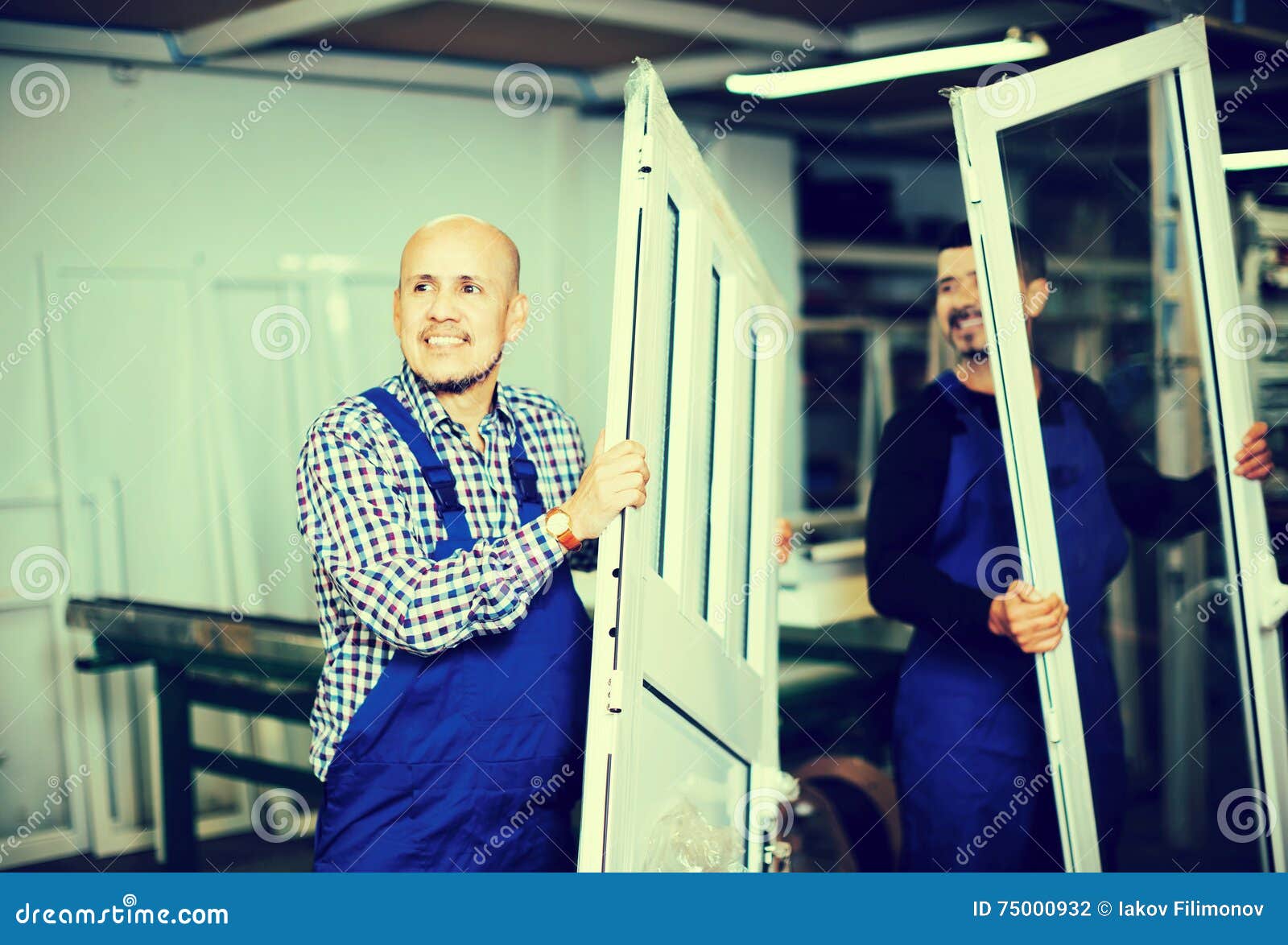Workmen Inspecting PVC Manufacturing Output Stock Photo - Image of ...