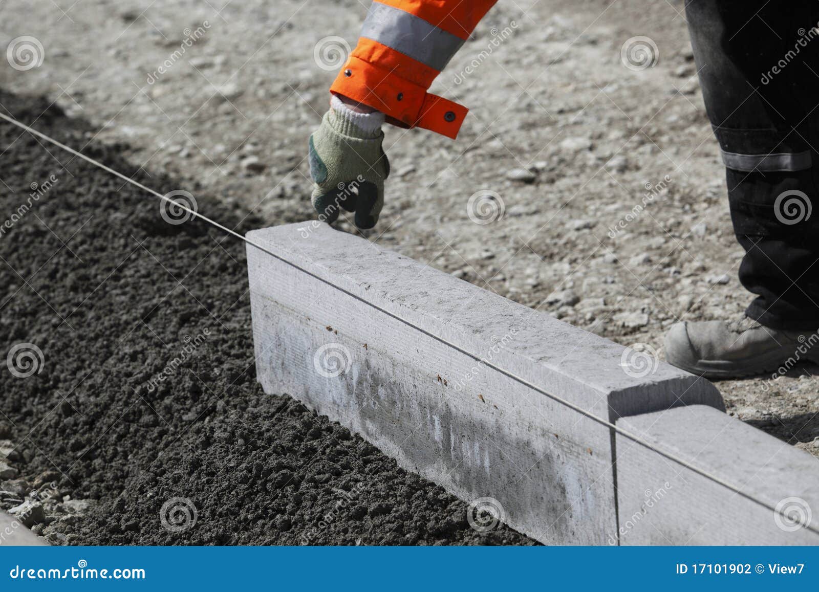 Workmen laying curbstones stock photo. Image of manual - 17101902