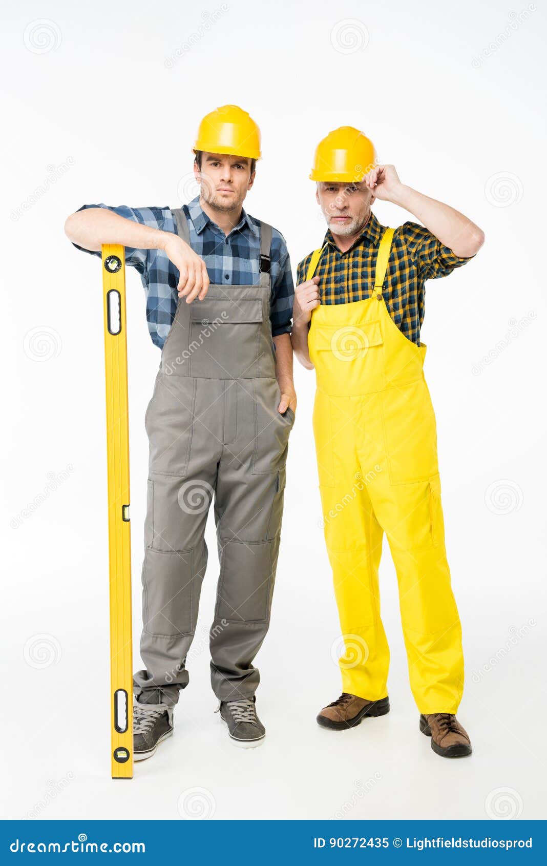 Workmen with level tool stock image. Image of laboring - 90272435