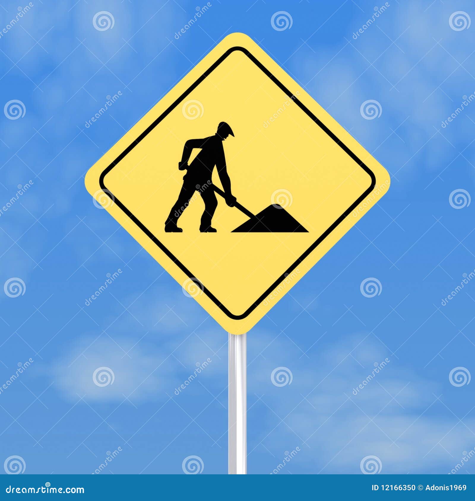 Workmen traffic sign stock illustration. Illustration of signpost ...