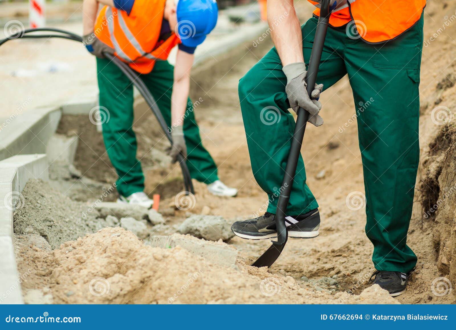 Workmen at work stock photo. Image of strength, spade - 67662694