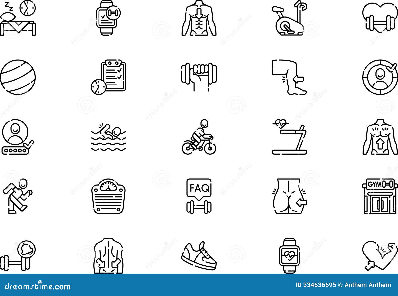 Workout App Icons Collection is a Vector Illustration with Editable ...