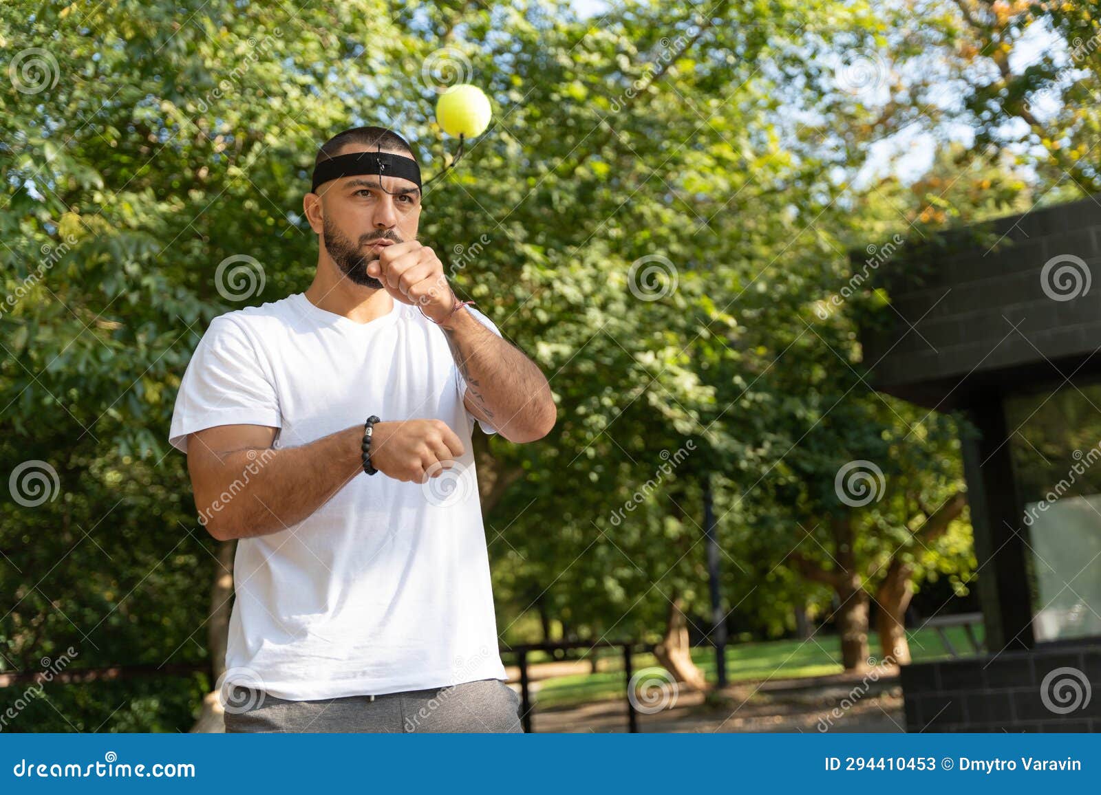 Workout with Boxing Reflex Ball with Headband for Practicing Reaction ...