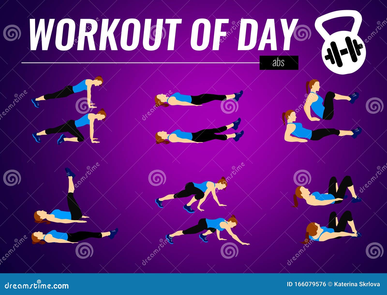 Workout of Day - Fitness Motivation for Workout Stock Illustration ...