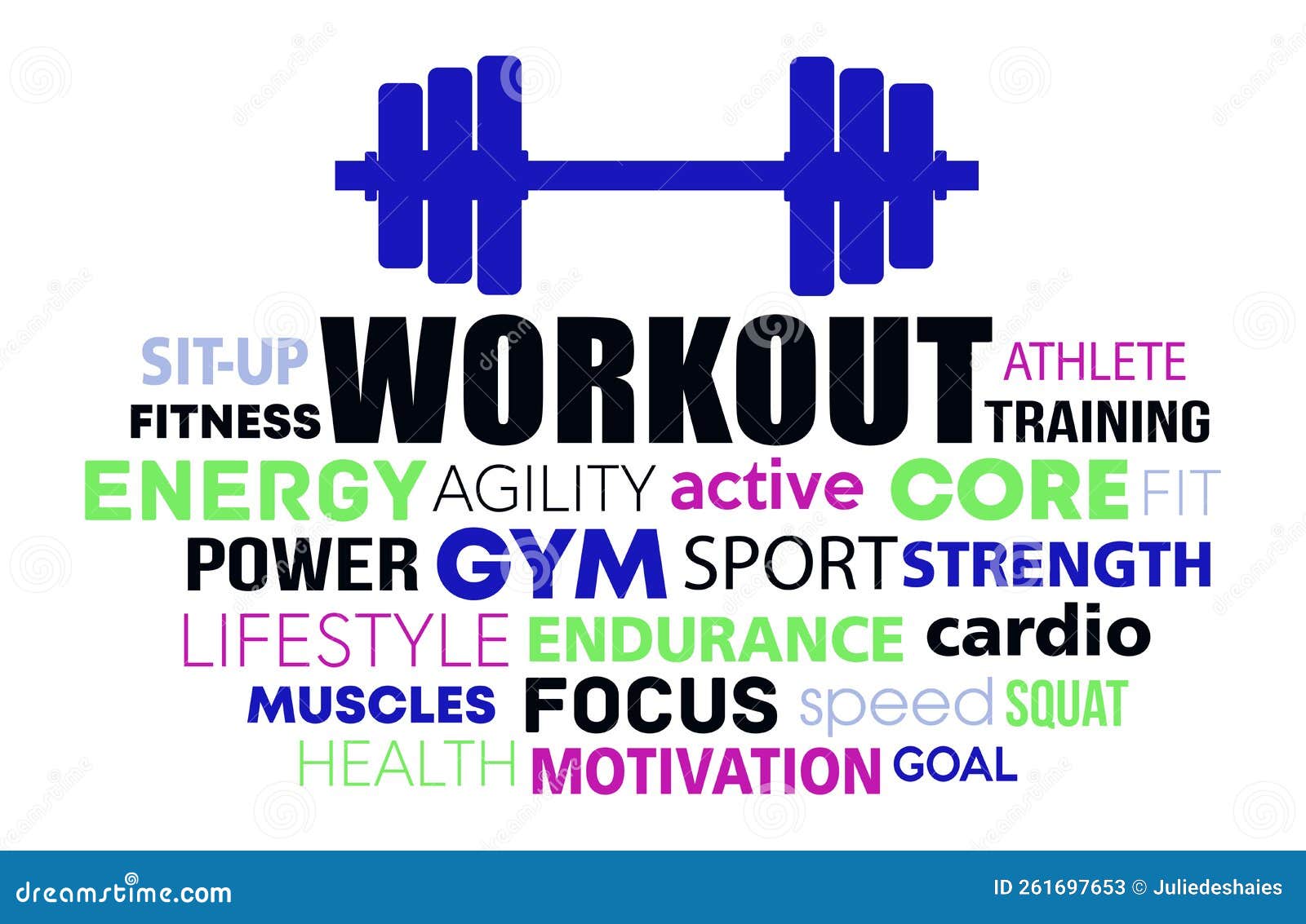 Workout Dumbell Tag Word Cloud Concept Stock Vector - Illustration of ...
