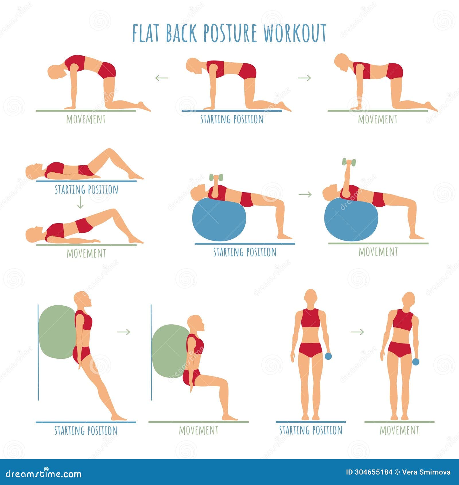 Workout for Flat Back Posture. Educational Instructions for ...