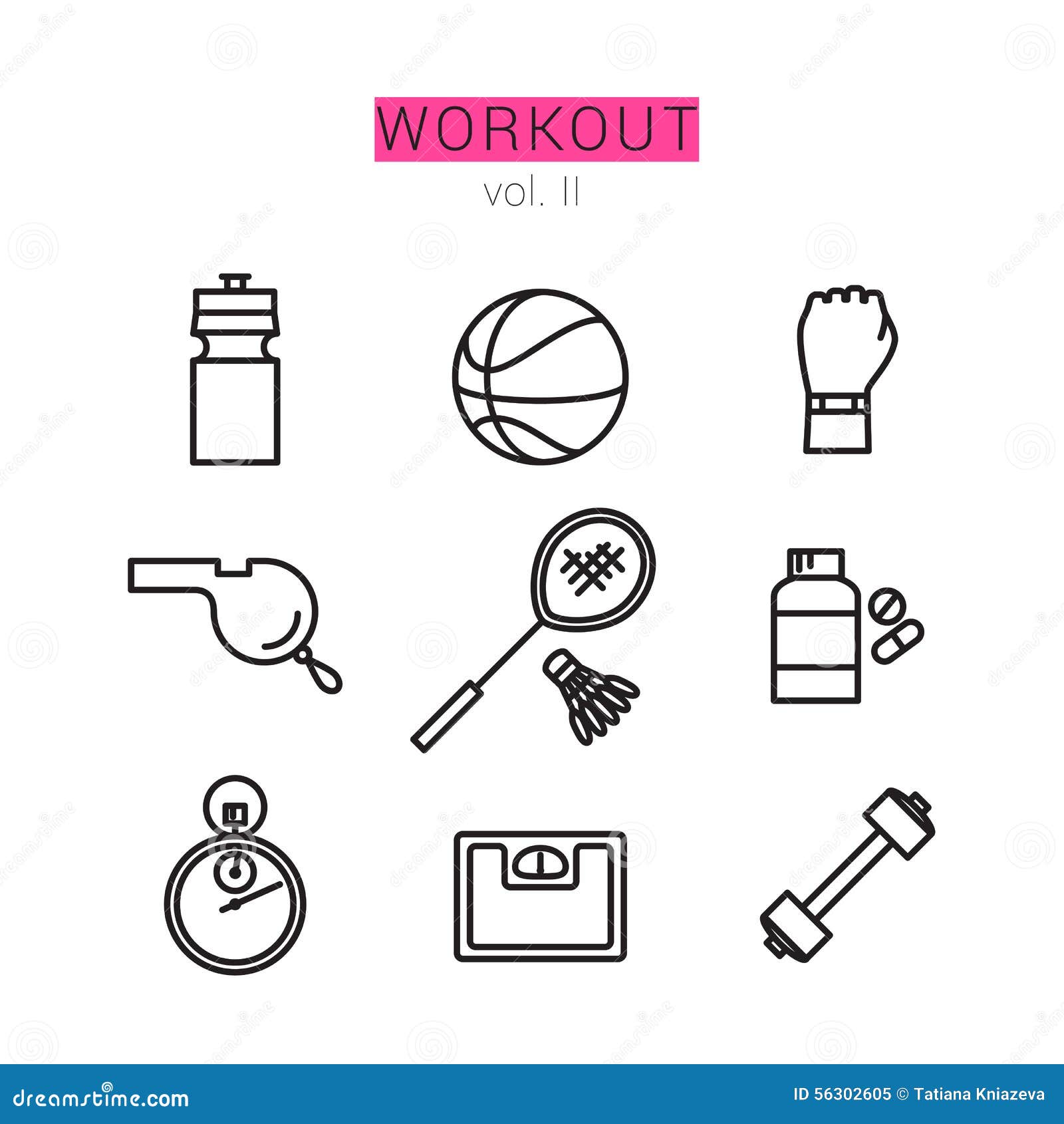 Workout Icons Set for Web and Applications Stock Vector - Illustration ...