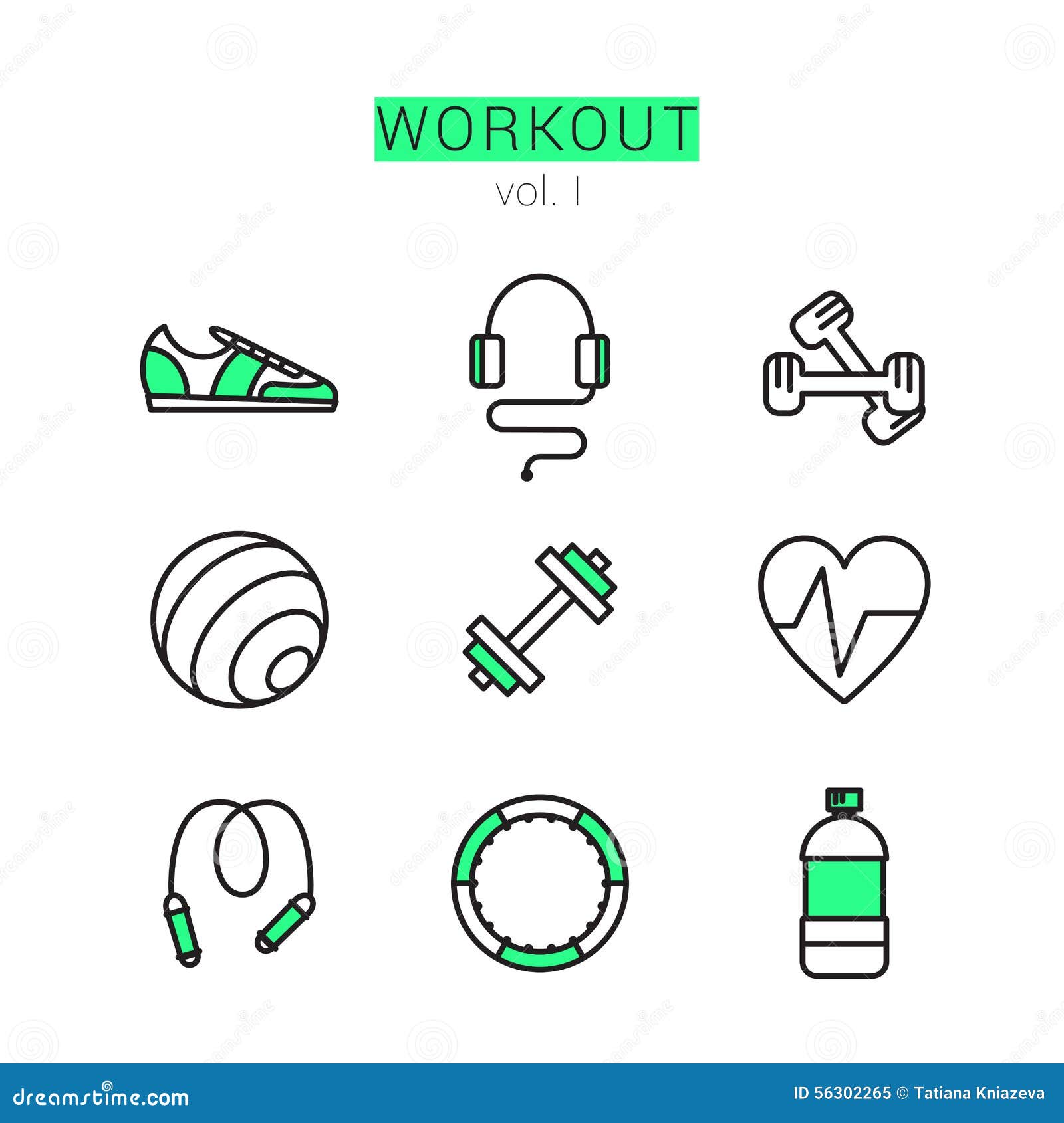 Workout Icons Set for Web and Applications Stock Vector - Illustration ...