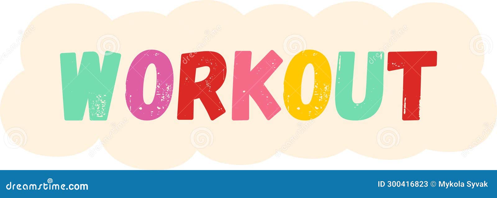 Workout Lettering Sticker stock illustration. Illustration of vector ...