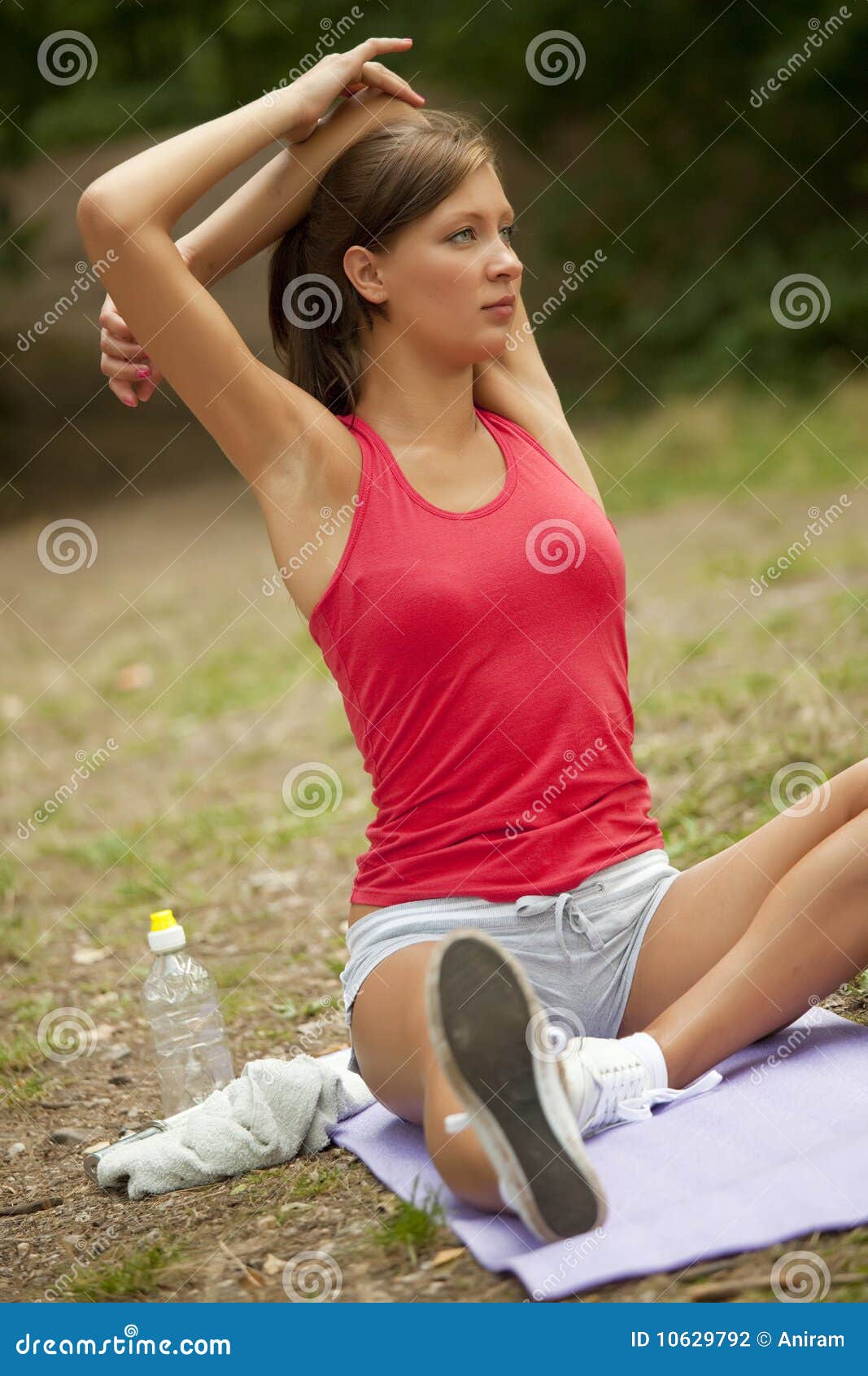 Workout outdoors stock photo. Image of woman, breathing - 10629792