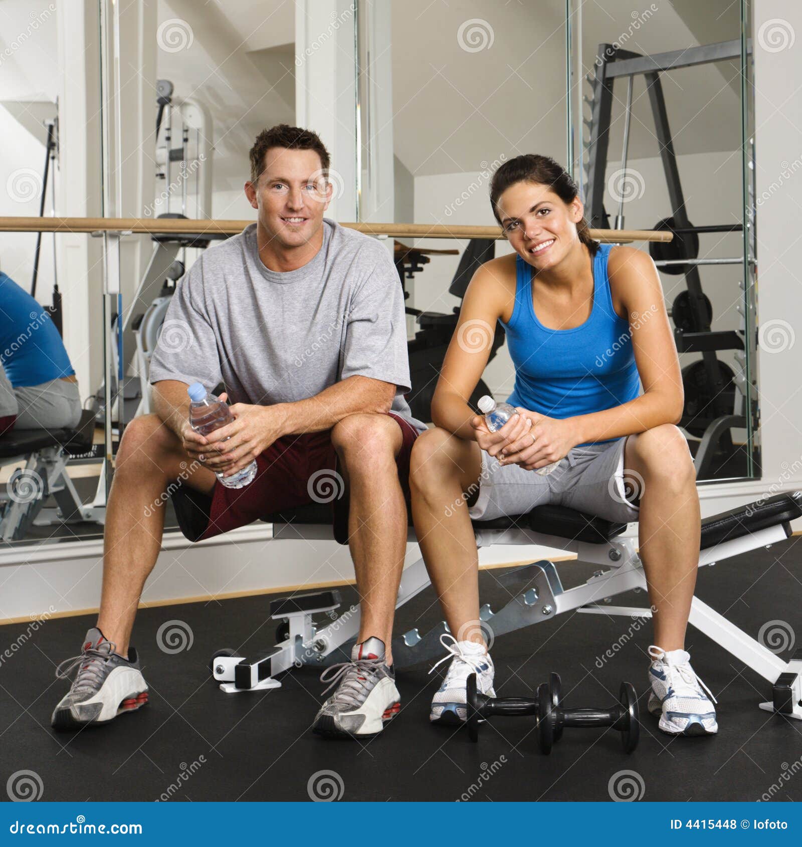 Workout partners stock photo. Image of physical, bottle - 4415448