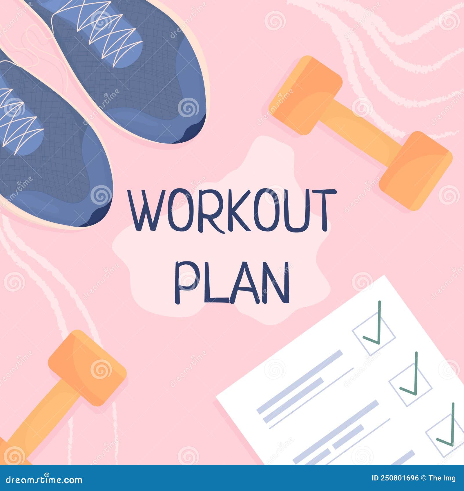 Workout plan card template stock vector. Illustration of printable ...