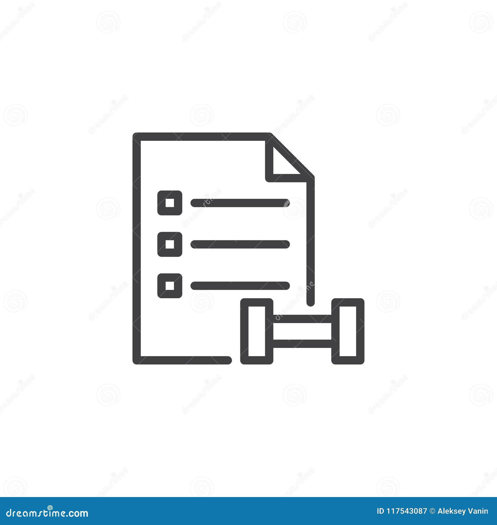 Workout plan outline icon stock vector. Illustration of pixel - 117543087