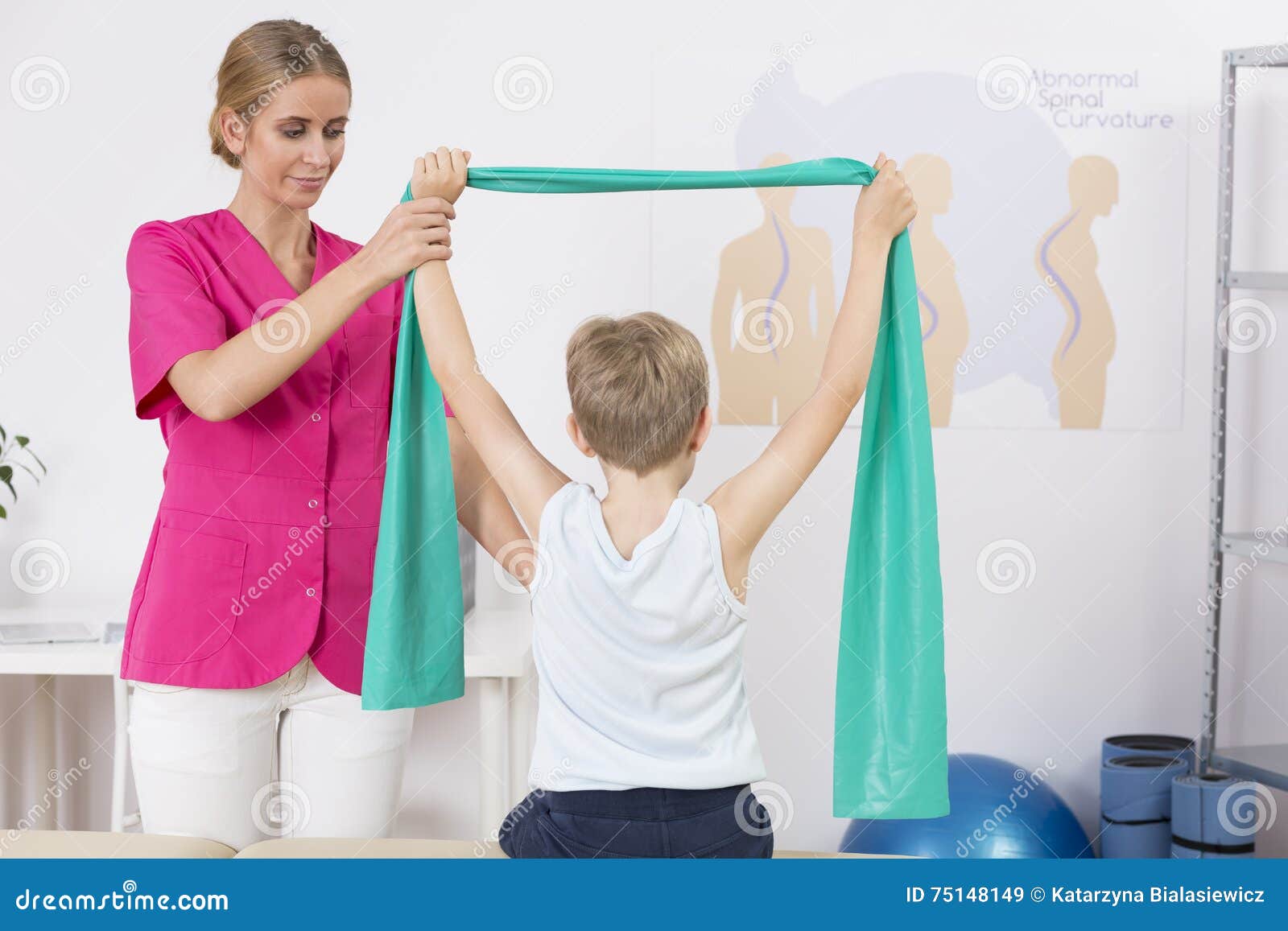 Workout for Right Body Posture Stock Image - Image of therapist ...