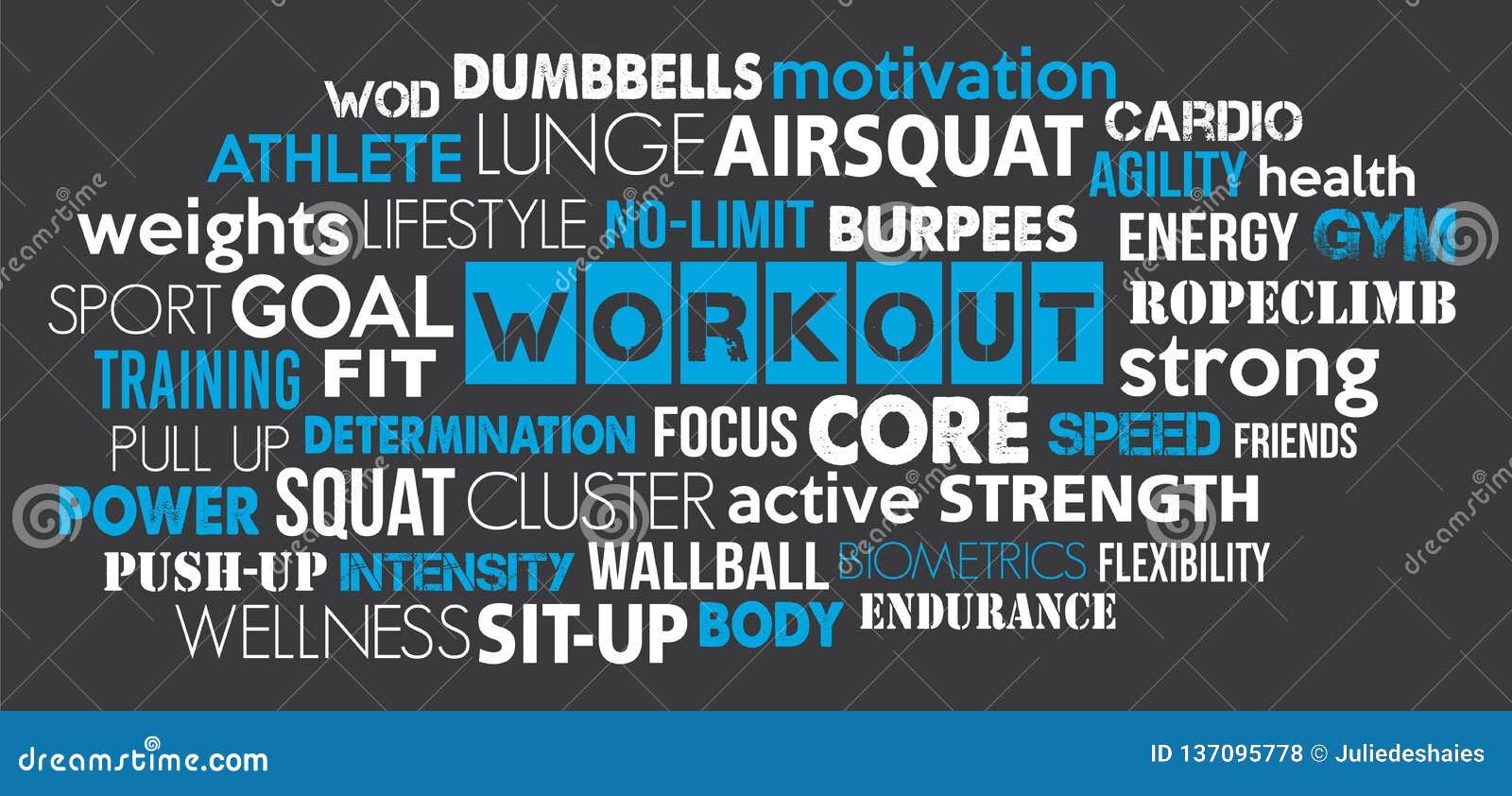Workout Sport Word Cloud Concept Text is Outline Stock Vector ...