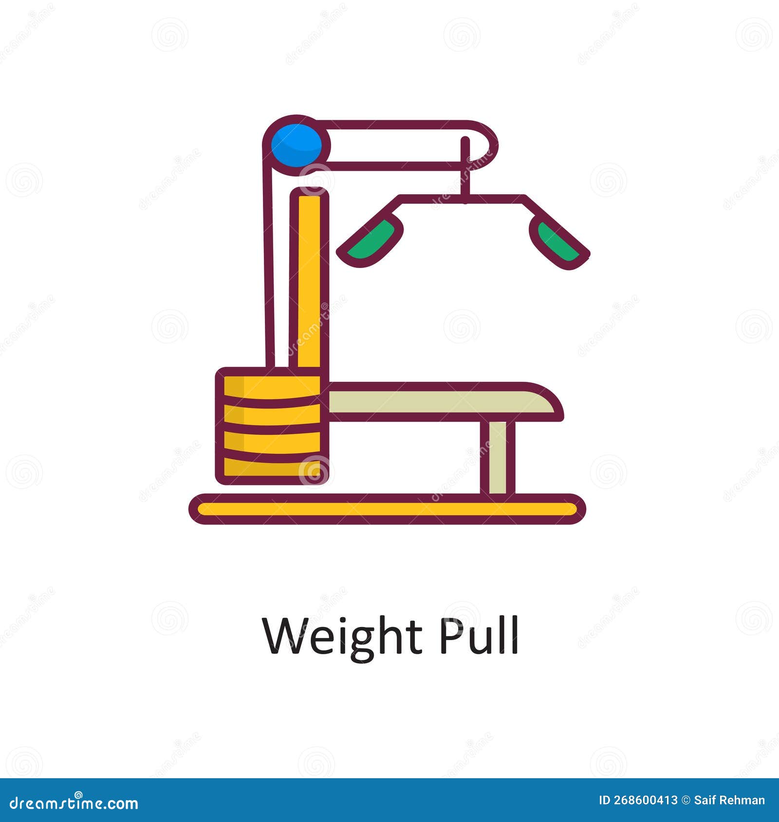 Weight Pull Vector Fill Outline Icon Design Illustration. Workout ...
